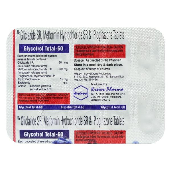 Buy GLYCOTROL TOTAL 60 Tablet 10's Online at Upto 25% OFF | Netmeds