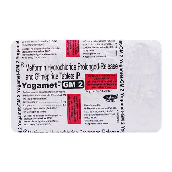 YOGAMET GM 2mg Tablet 10's : Price, Uses, Side Effects | Netmeds