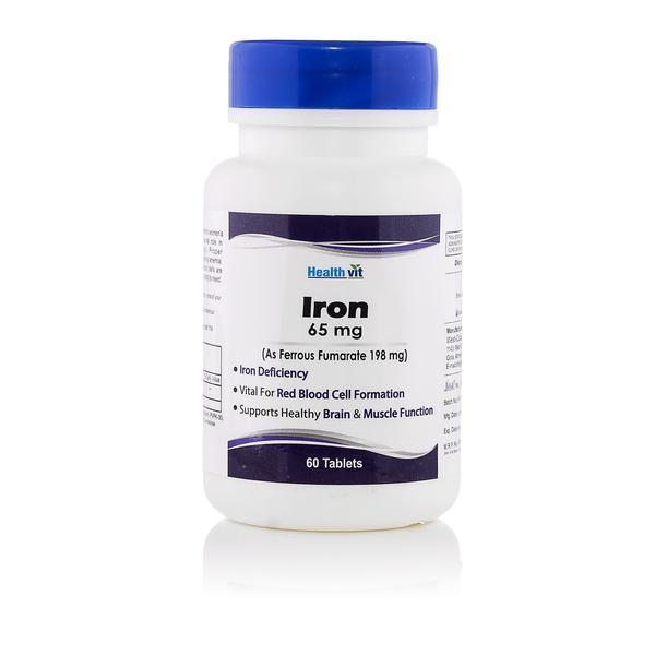 Buy HealthVit Iron 65 mg Tablet 60's Online at Discounted Price | Netmeds