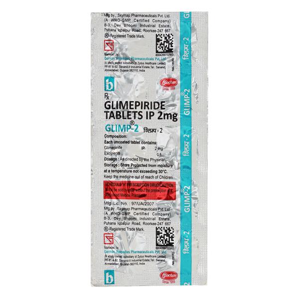 Glimp 2mg Tablet 10'S (N) : Uses, Side Effects, Price | Netmeds