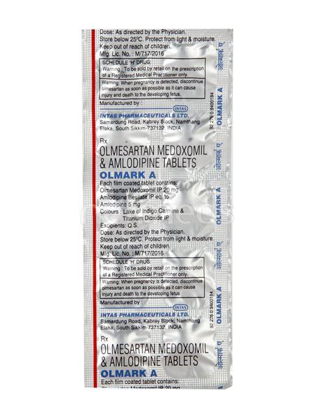 Olmark A 20mg Tablet 10'S : Price, Uses, Side Effects | Netmeds