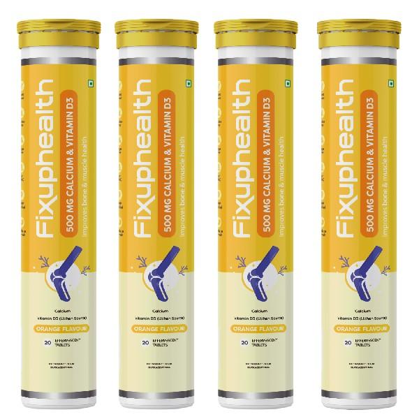 Buy FixUpHealth Calcium and Vitamin D3 Effervescent Tablet - Orange ...