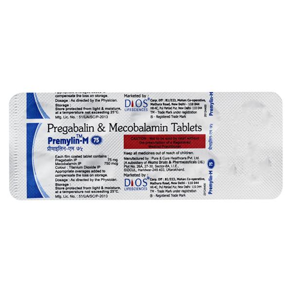 PREMYLIN M 75mg Tablet 10's Price, Uses, Side effects, Substitutes ...