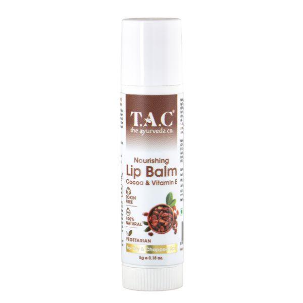 Buy TAC The Ayurveda Co. Nourishing Lip Balm - Cocoa & Vitamin E 5 gm ...