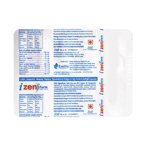 I Zen Forte Capsule 10'S Price, Uses, Side effects, Substitutes | Netmeds