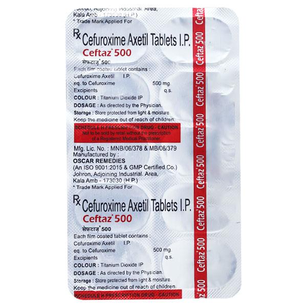 CEFTAZ 500 Tablet 10's Price, Uses, Side effects, Substitutes | Netmeds