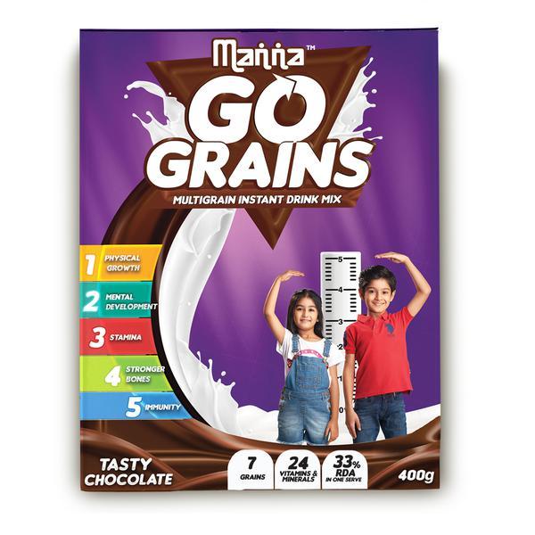Buy Manna Go Grains Multigrain Instant Drink Mix For Kids Chocolate ...