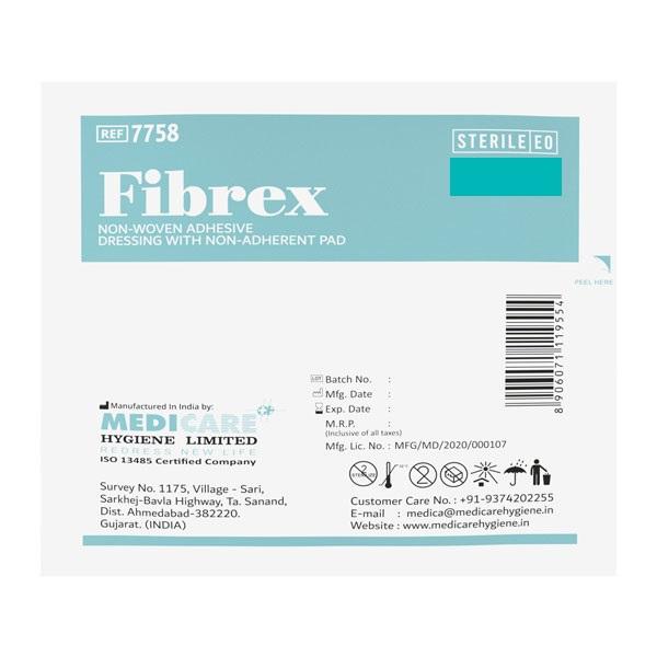 Medica Fibrex Non Woven Adhesive Dressing With Non Adherent Pad 10 cm x ...