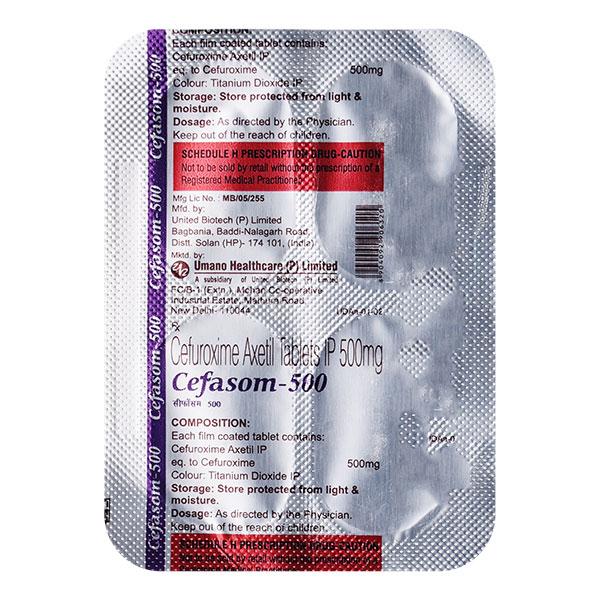 CEFASOM 500 Tablet 4's Price, Uses, Side effects, Substitutes | Netmeds