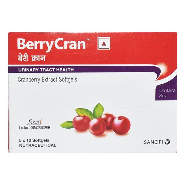 Sanofi BerryCran Urinary Tract Health Softgels 50's