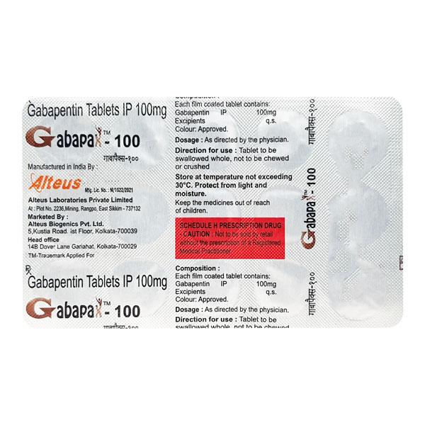 GABAPAX 100 Tablet 15's