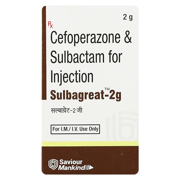 SULBAGREAT 2gm Injection 1's Price, Uses, Side effects, Substitutes ...