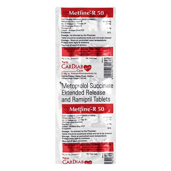 METFINE R 50 Tablet 10's Price, Uses, Side effects, Substitutes | Netmeds