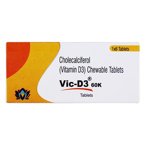 VIC D3 Chewable Tablet 6's Price, Uses, Side effects, Substitutes | Netmeds