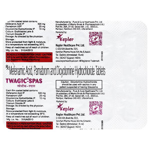 TWAGIC SPAS Tablet 10's : Price, Uses, Side Effects | Netmeds