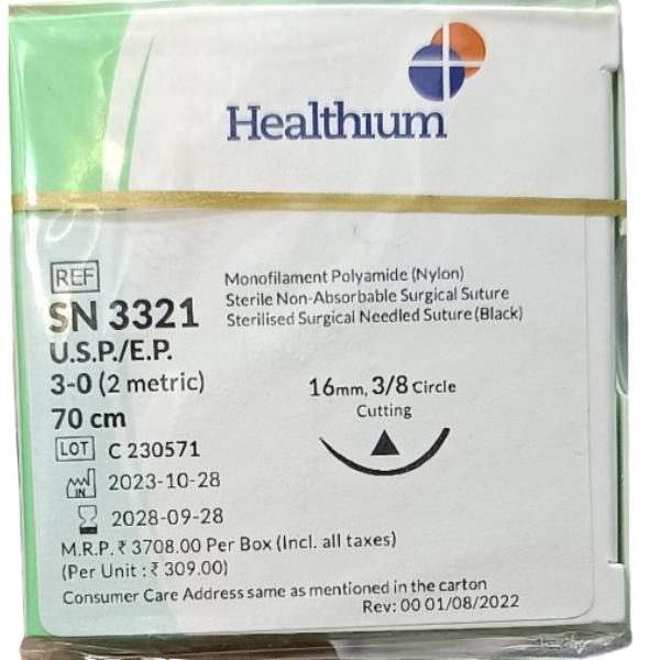 Buy Healthium Trulon Surgical suture (3-0)(70 cm)(SN 3321) 1 s Online ...