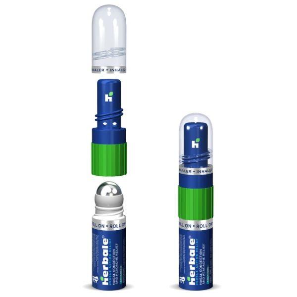 Herbale Nasal Congestion Double Action Relief Inhaler Roll On 2.5 ml ...