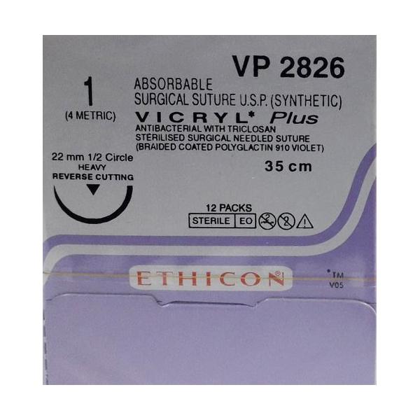Johnson & Johnson Ethicon Vicryl Plus Absorbable Surgical Suture (35 cm ...
