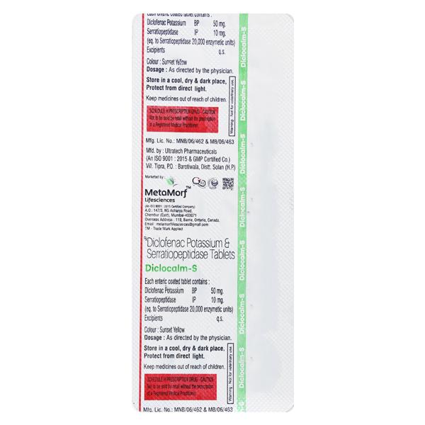 DICLOCALM S Tablet 10's Price, Uses, Side effects, Substitutes | Netmeds