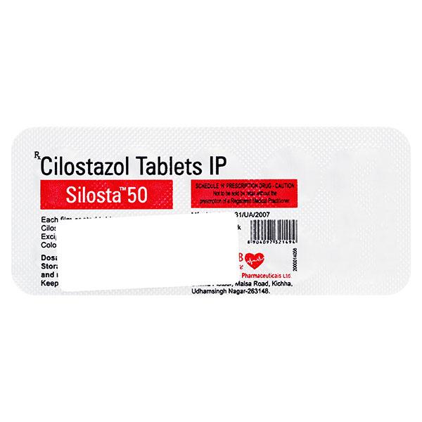SILOSTA 50 Tablet 10's Price, Uses, Side effects, Substitutes | Netmeds