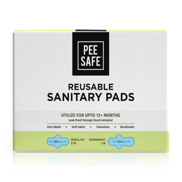 Pee Safe Reusable Sanitary Pads (Regular 3's + Overnight 1's) Online at ...