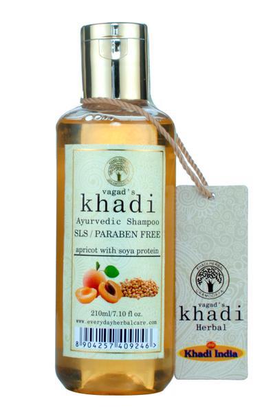 Vagad's Khadi Ayurvedic Shampoo - Apricot with Soya Protein (S.L.S and ...