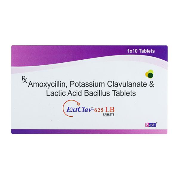 EXTCLAV 625 LB Tablet 10's Price, Uses, Side effects, Substitutes | Netmeds