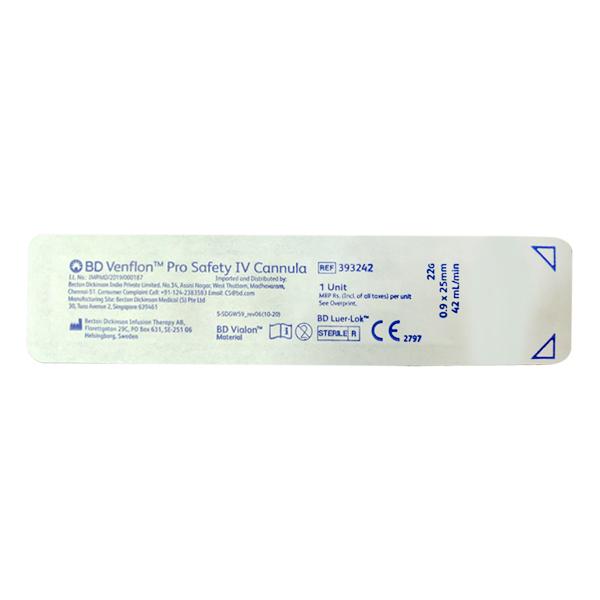 BD Venflon Pro Safety IV Cannula (393242) (22G) 1's Online at Best ...