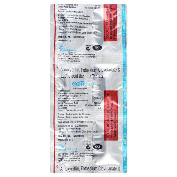 EXARIO 625 LB Tablet 6's Price, Uses, Side effects, Substitutes | Netmeds