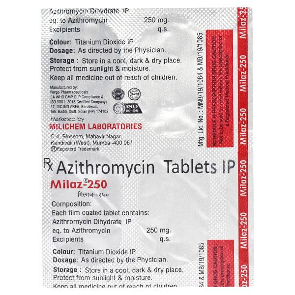 MILAZ 250 Tablet 6's Price, Uses, Side effects, Substitutes | Netmeds