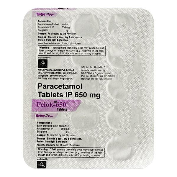 Buy FELOK 650MG TABLET 15'S Online at Upto 25% OFF | Netmeds