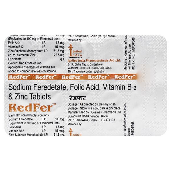 Buy REDFER Tablet 10's Online at Upto 25% OFF | Netmeds