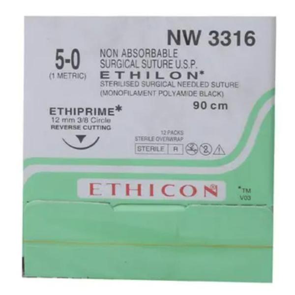 Johnson & Johnson Ethicon Ethilon Non Absorbable Surgical Suture (5-0 ...