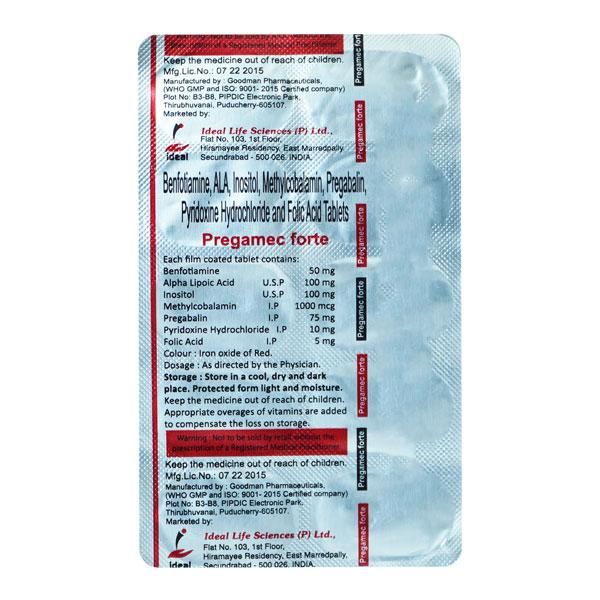 Buy PREGAMEC FORTE Tablet 10's Online at Upto 25% OFF | Netmeds