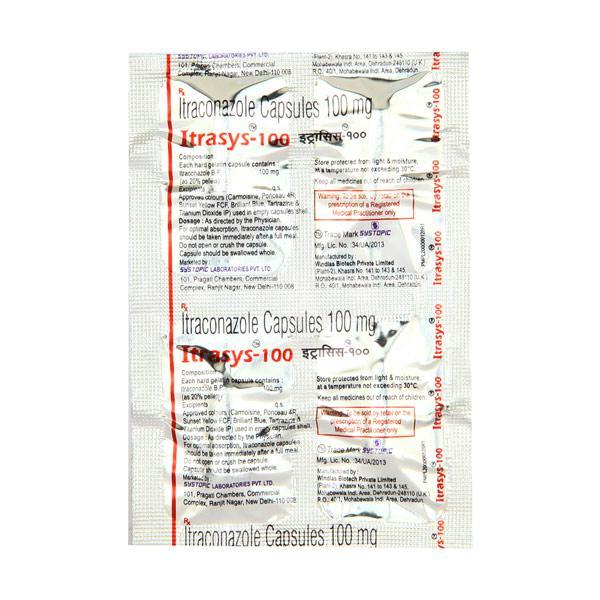 Itrasys 100mg Capsule 4'S : Uses, Side Effects, Price | Netmeds