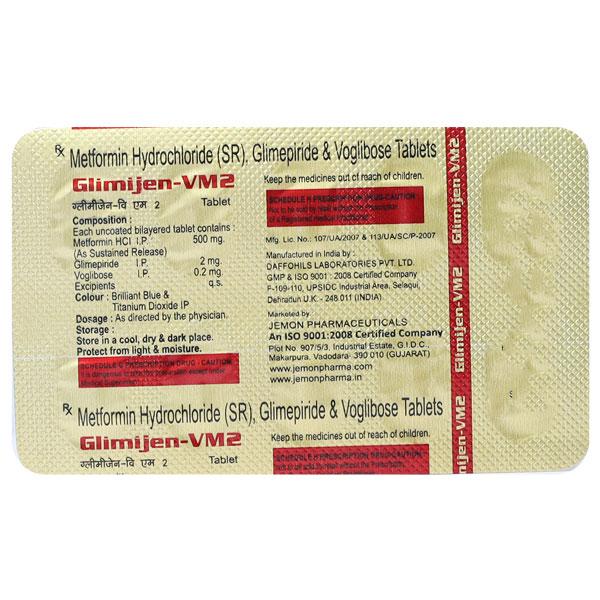 Buy GLIMIJEN VM 2 Tablet 10's Online at Upto 25% OFF | Netmeds