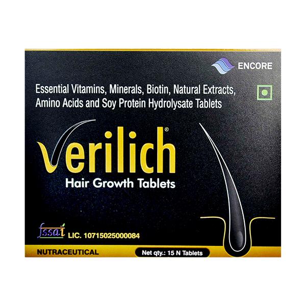 VERILICH HAIR GROWTH Tablet 15's Price, Uses, Side effects, Substitutes ...