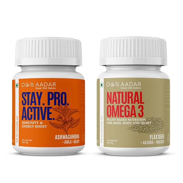 Aadar Active Combo Pack-Ayurvedic Immunity boosters capsulesfor mind ...