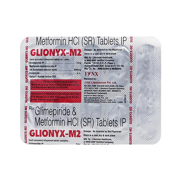 GLIONYX M2 Tablet 10's : Price, Uses, Side Effects | Netmeds