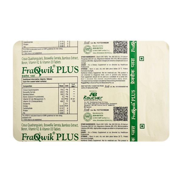 FRAQWIK PLUS Tablet 10's Price, Uses, Side effects, Substitutes | Netmeds