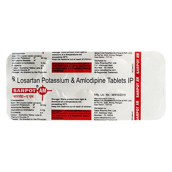 Sarpot AM 5mg Tablet 10'S Price, Uses, Side effects, Substitutes | Netmeds