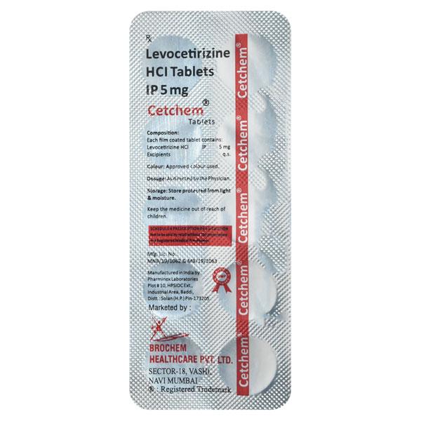 Buy CETCHEM 5mg Tablet 10's Online at Upto 25% OFF | Netmeds