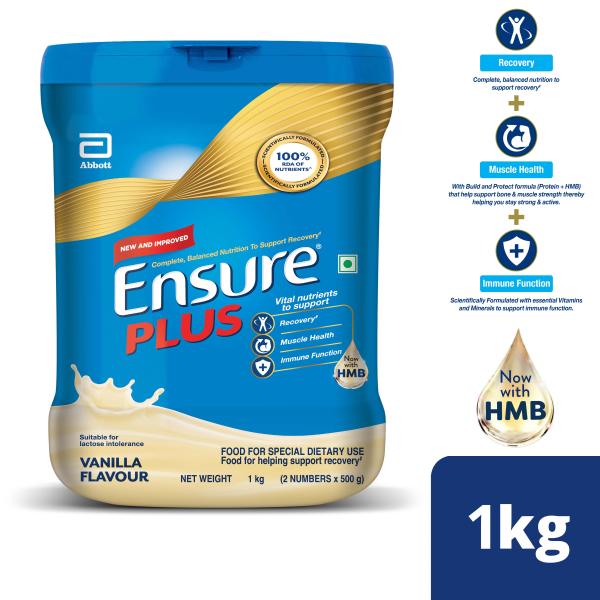 Ensure Plus Dual Protein System Nutritional Powder - Vanilla Flavour 1 ...