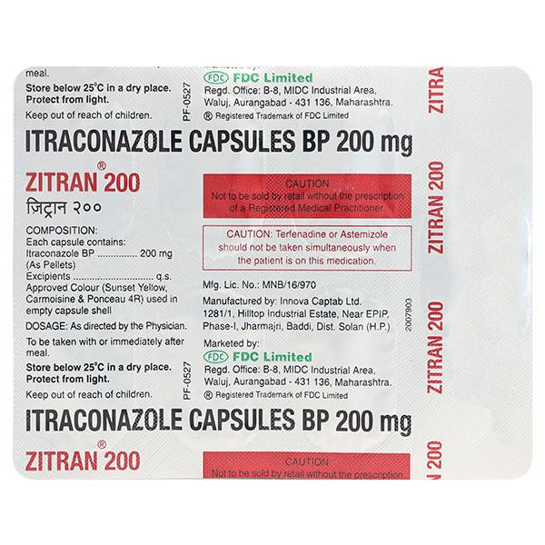 Zitran 200mg Capsule 7'S - Buy Medicines online at Best Price from ...