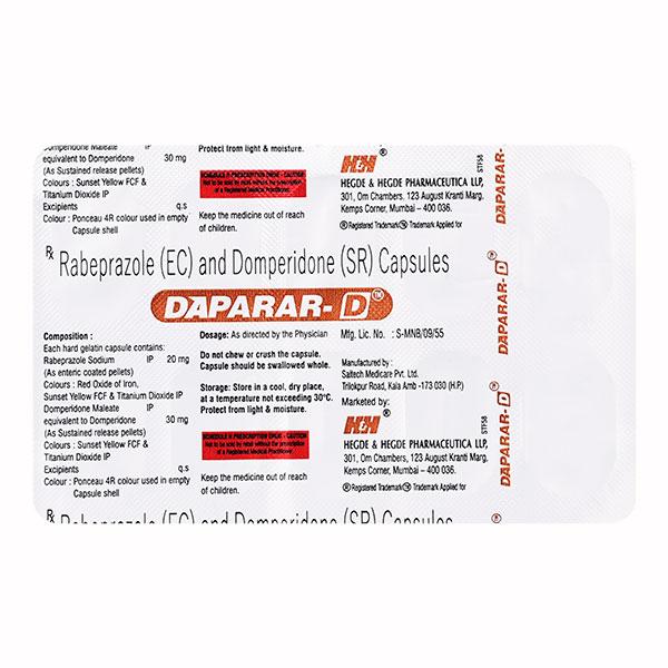 Buy DAPARAR D Capsule 10's Online at Upto 25% OFF | Netmeds