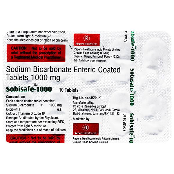 SOBISAFE 1000 Tablet 10's Price, Uses, Side effects, Substitutes | Netmeds