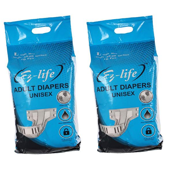 Ez-life Adult Diapers (L) (Pack of 2 x 10's) 1's Online at Best Price ...