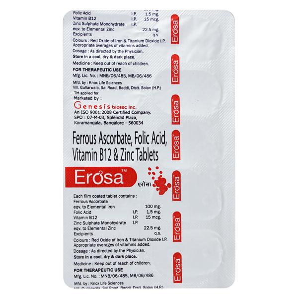 EROSA Tablet 10's Price, Uses, Side effects, Substitutes | Netmeds