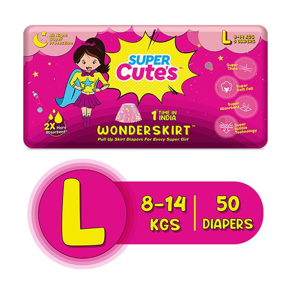 Super Cute's WonderSkirt Pull-up Skirt Diaper - (L) (8 - 14 kg) (Pack ...
