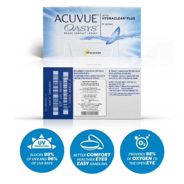 Acuvue Oasys with Hydraclear Plus Two Week Reusable Contact Lenses ...